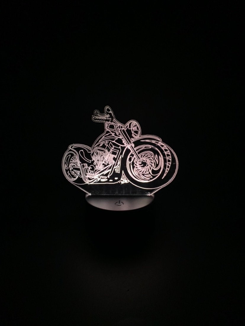 Laser Cut Motorcycle LED Lamp - Etsy