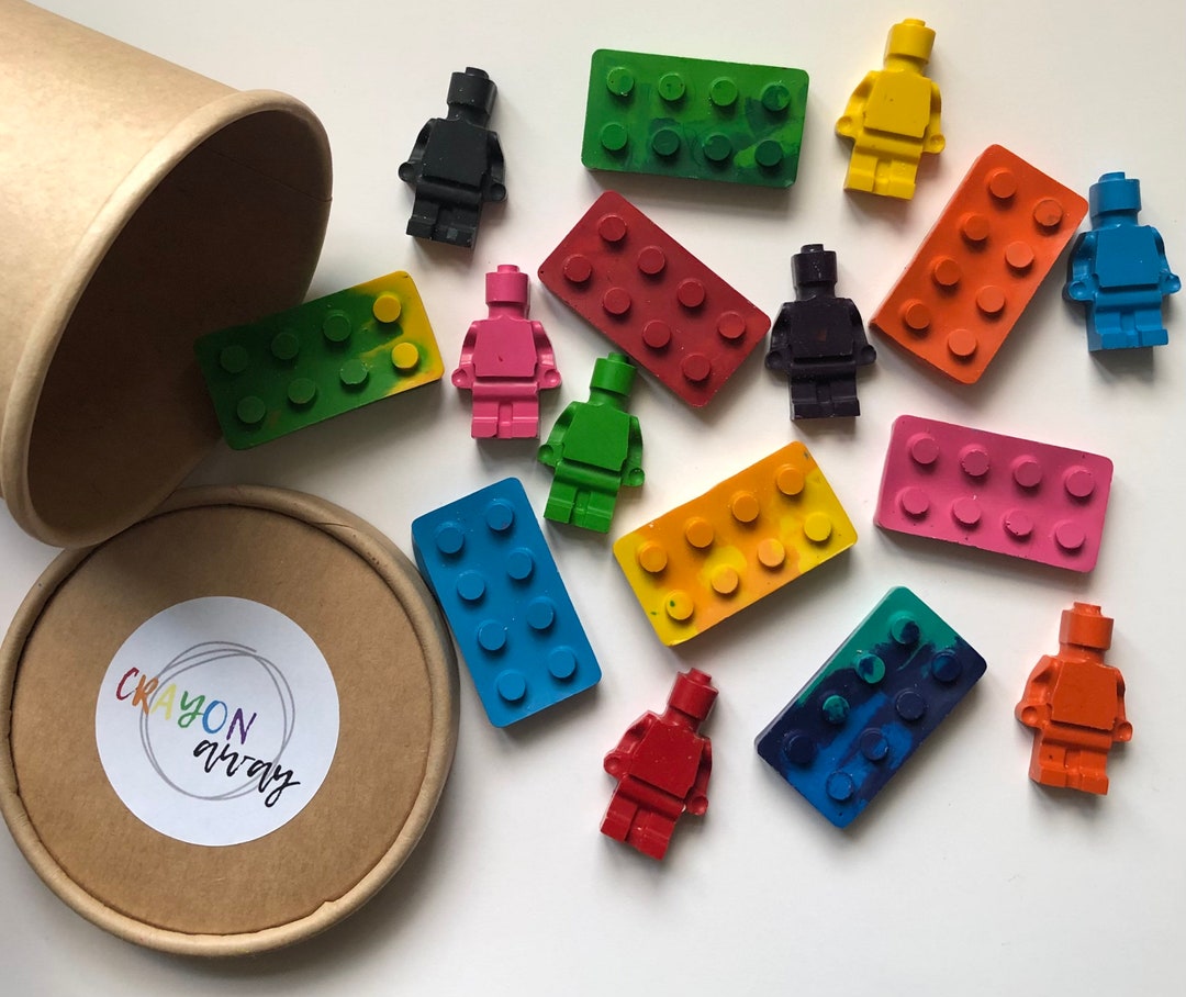 Lego Men and Bricks Crayon Tub - Etsy