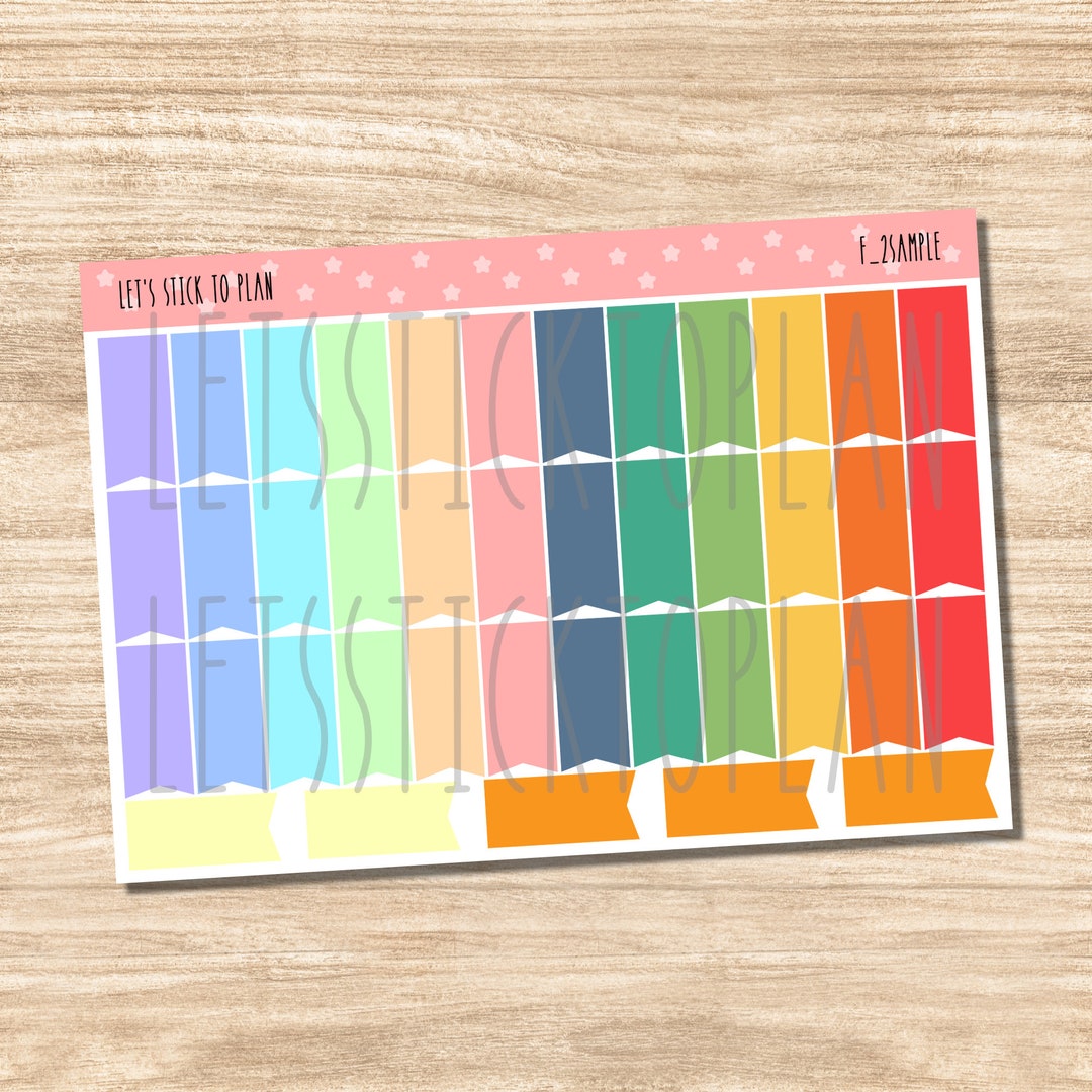 F_2 Functional Bullet Point Flag Stickers Sheets HP, EC, Hobonichi ...