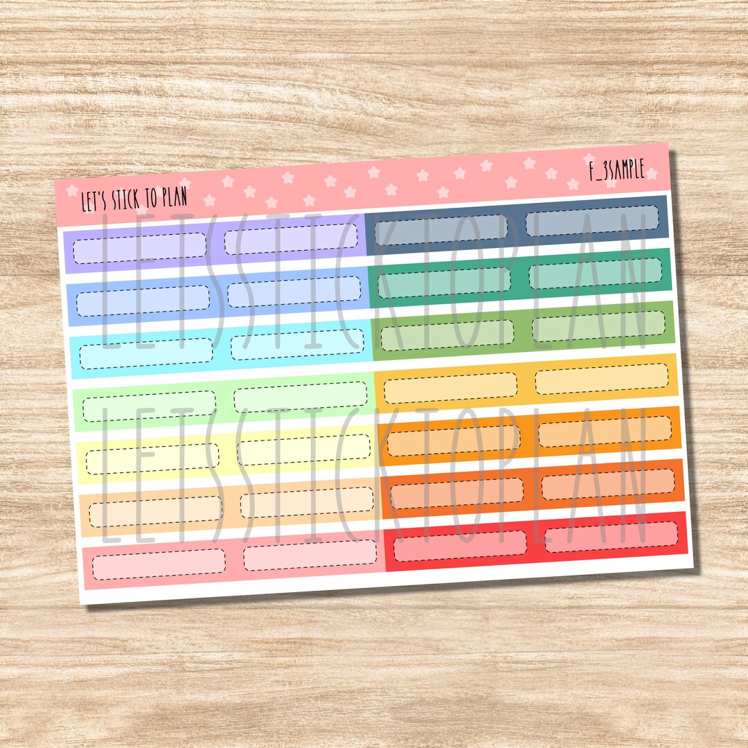 F_3 Functional Planner Labels Quarter Inch Stickers Sheets HP, EC ...
