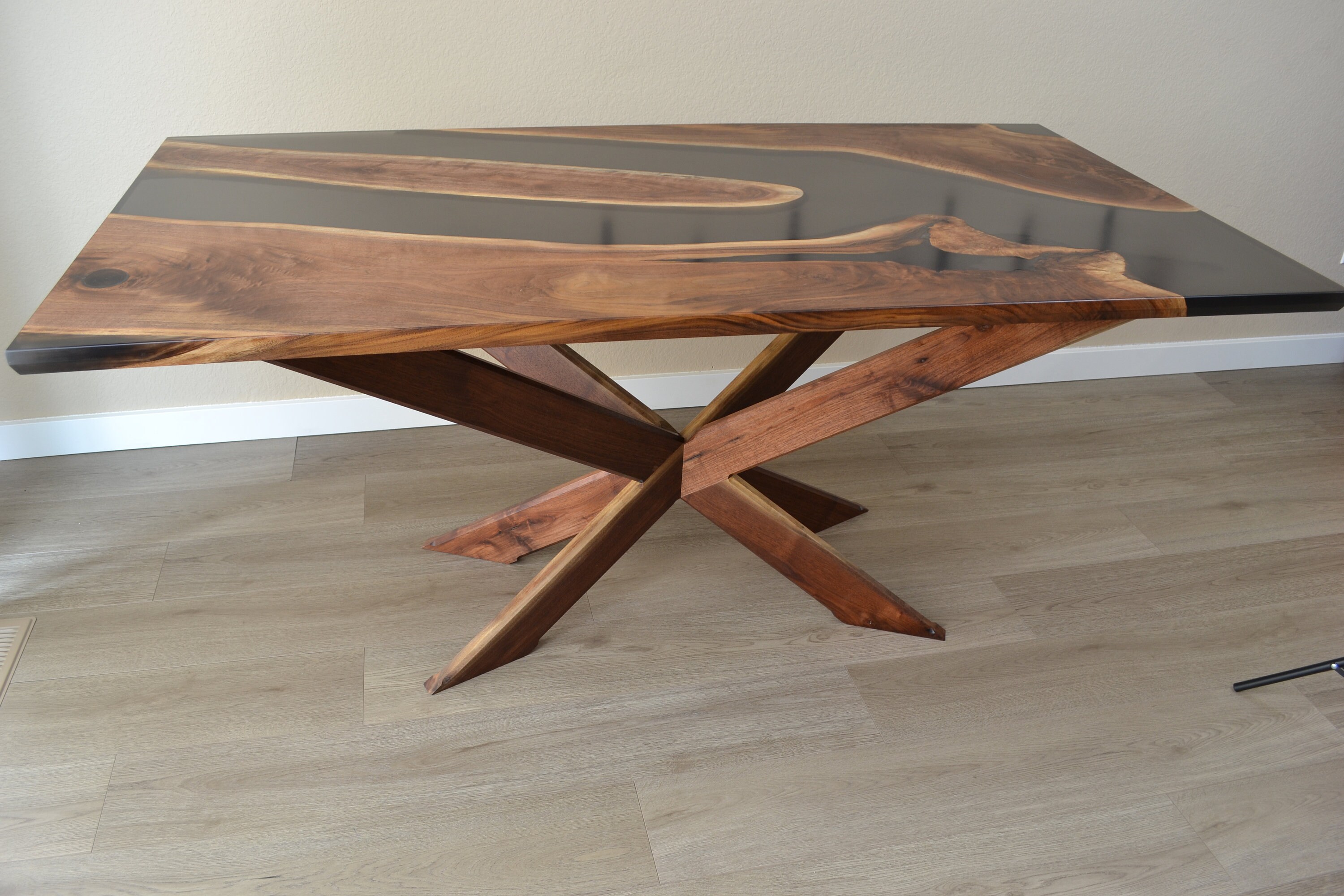 Live Edge Dining Table, Black Walnut Epoxy River Table, Dining Table - Etsy