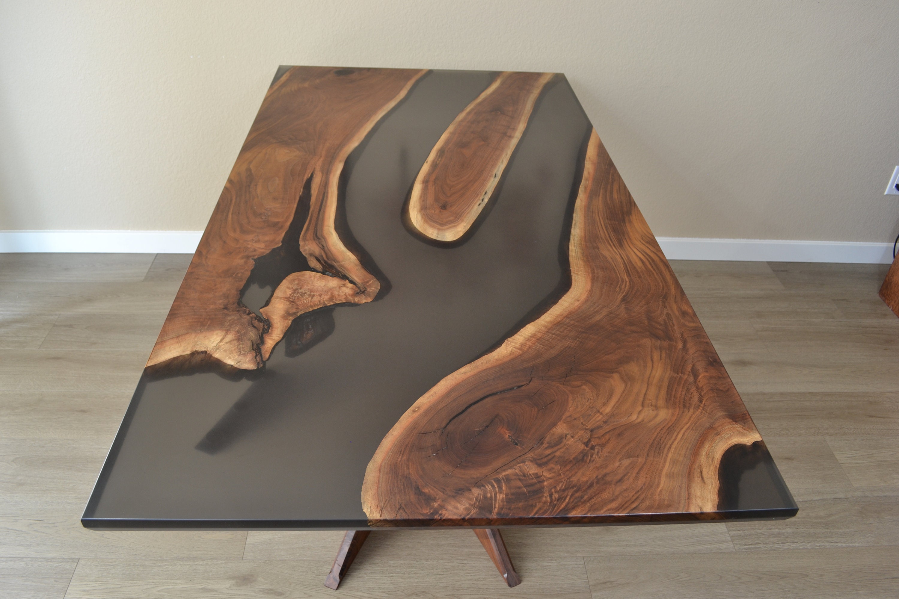 Live Edge Dining Table, Black Walnut Epoxy River Table, Dining Table - Etsy