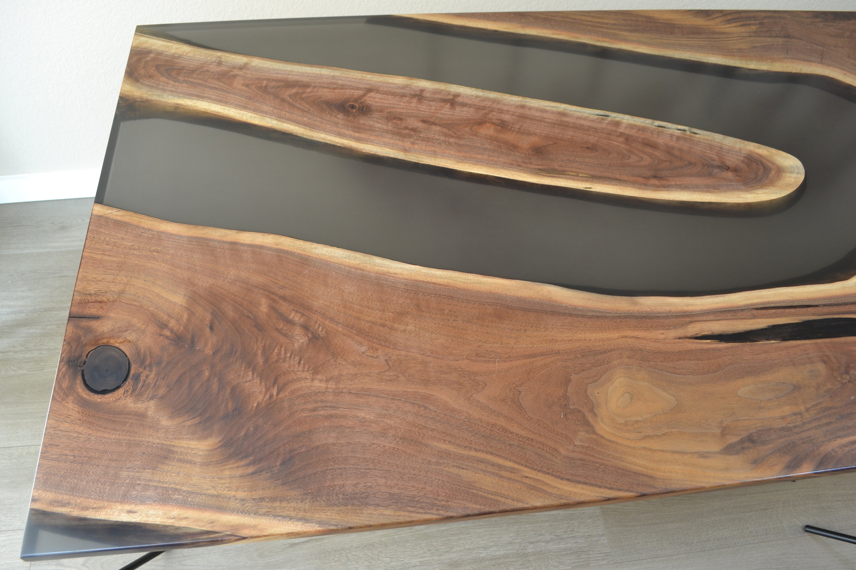 Live Edge Dining Table, Black Walnut Epoxy River Table, Dining Table - Etsy