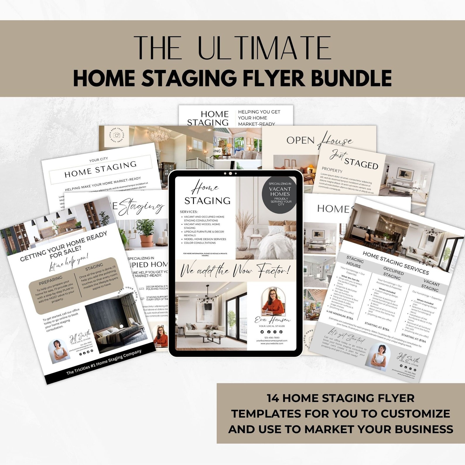 Home Staging Flyer Templates Bundle, Canva Templates, Just Staged Flyer ...