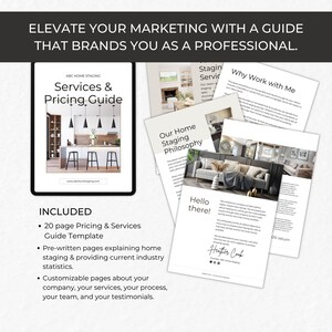 Home Staging Pricing + Services Guide: Canva Marketing Template for ...