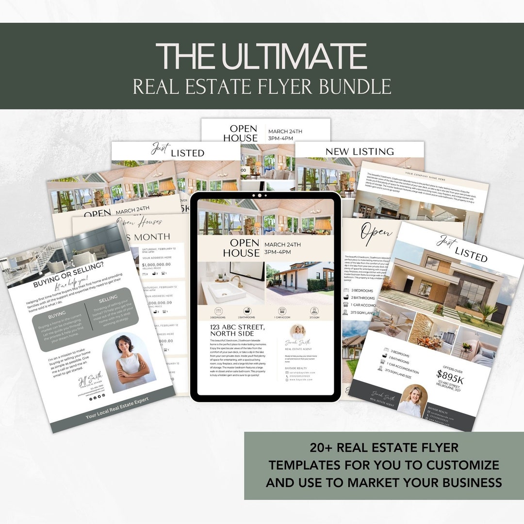 Ultimate Real Estate Flyer Bundle, Real Estate Marketing Flyers, Open ...