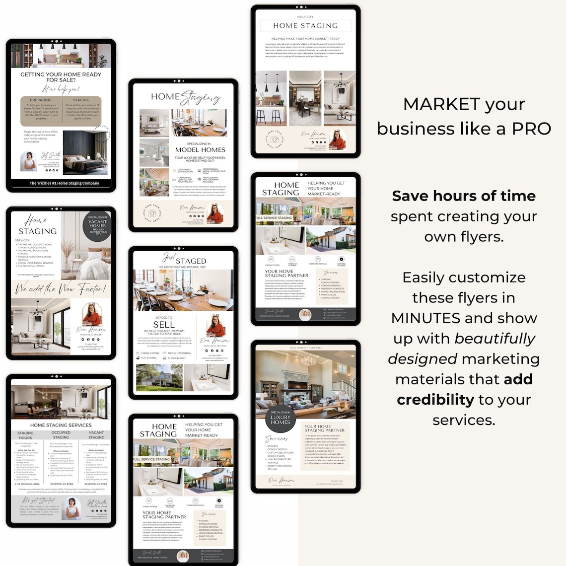 Home Staging Flyer Templates Bundle, Canva Templates, Just Staged Flyer ...