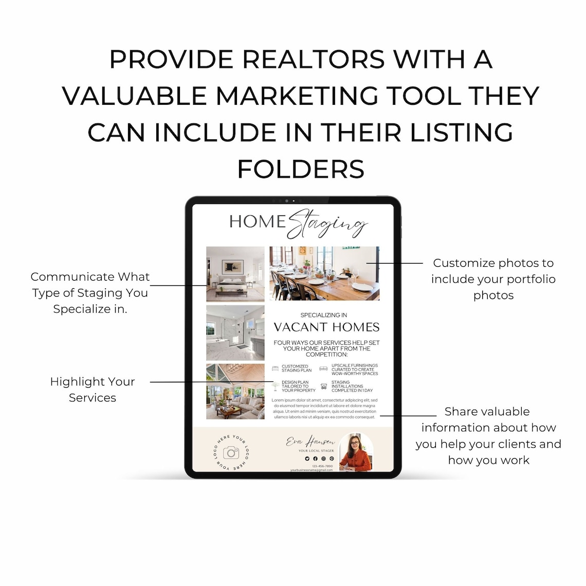 Home Staging Flyer Templates Bundle, Canva Templates, Just Staged Flyer ...