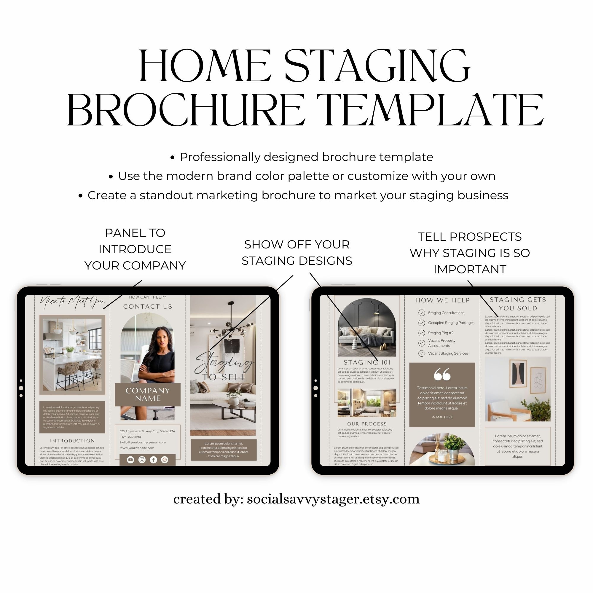 Modern Home Staging Brochure Template Customizable Canva Template ...