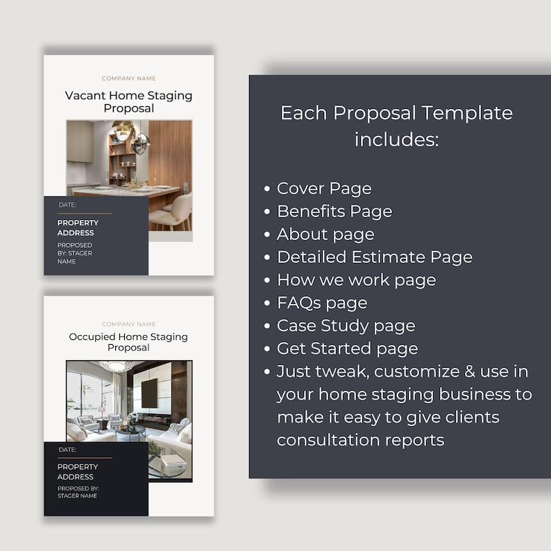 Home Staging Proposal Bundle: Occupied & Vacant Homes (canva Templates ...