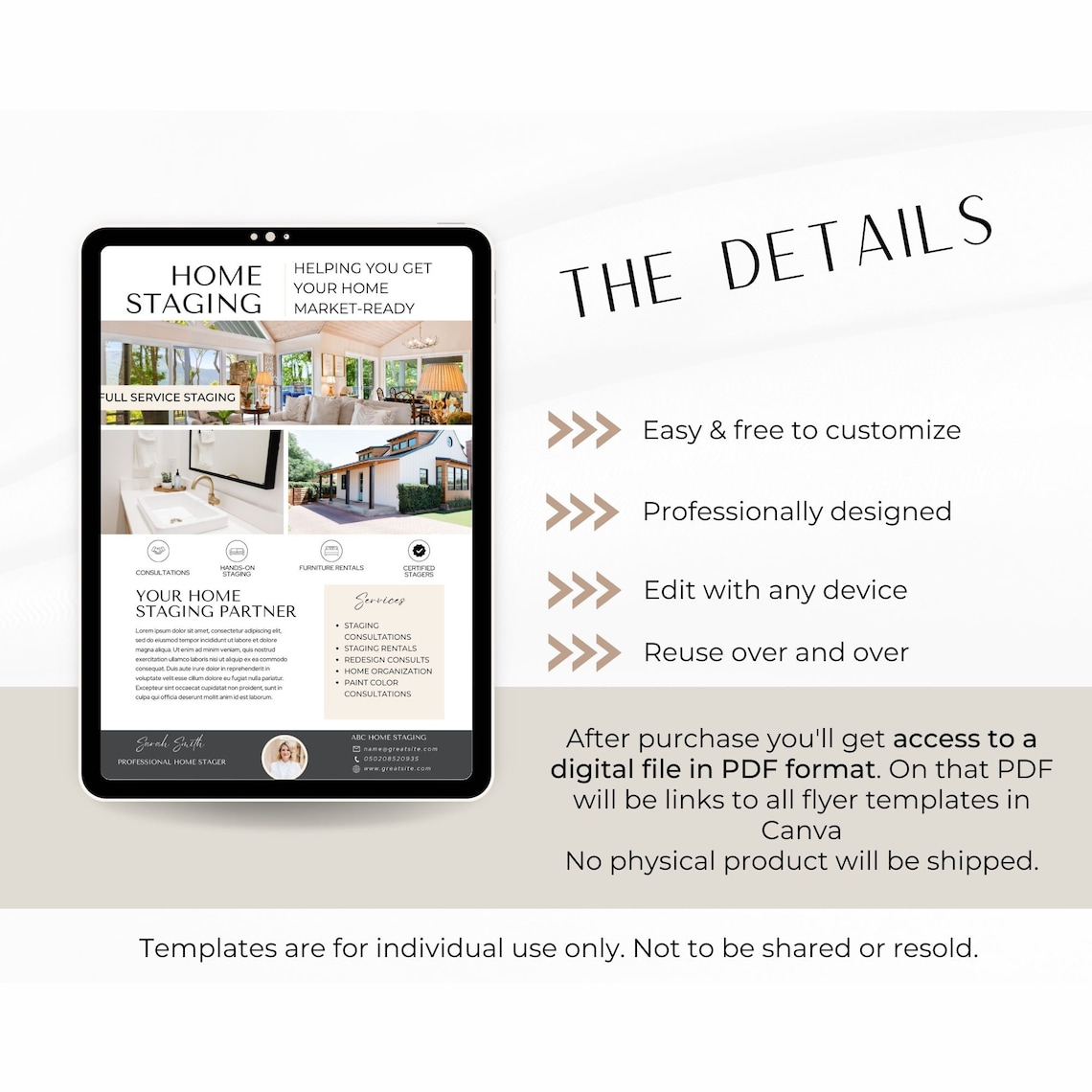 Home Staging Flyer Templates Bundle, Canva Templates, Just Staged Flyer ...