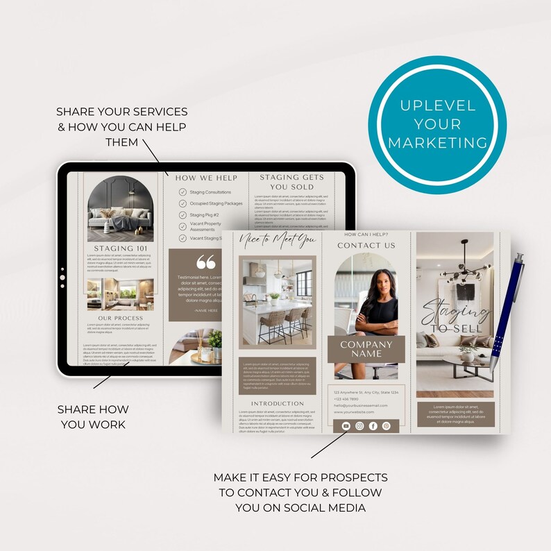 Modern Home Staging Brochure Template Customizable Canva Template ...