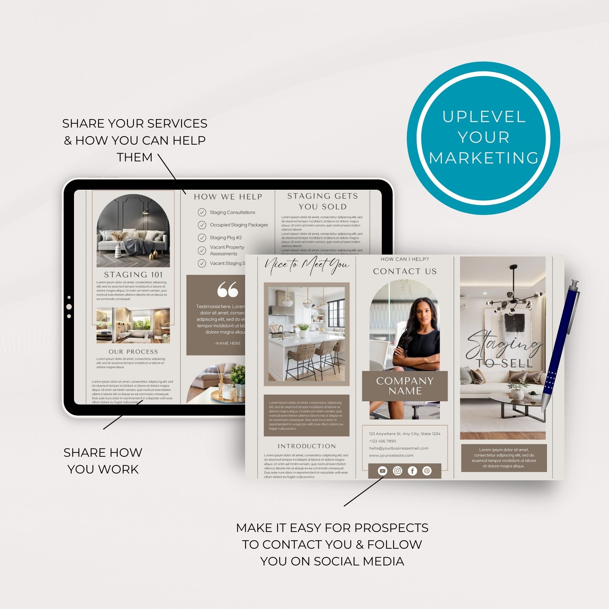 Modern Home Staging Brochure Template Customizable Canva Template ...