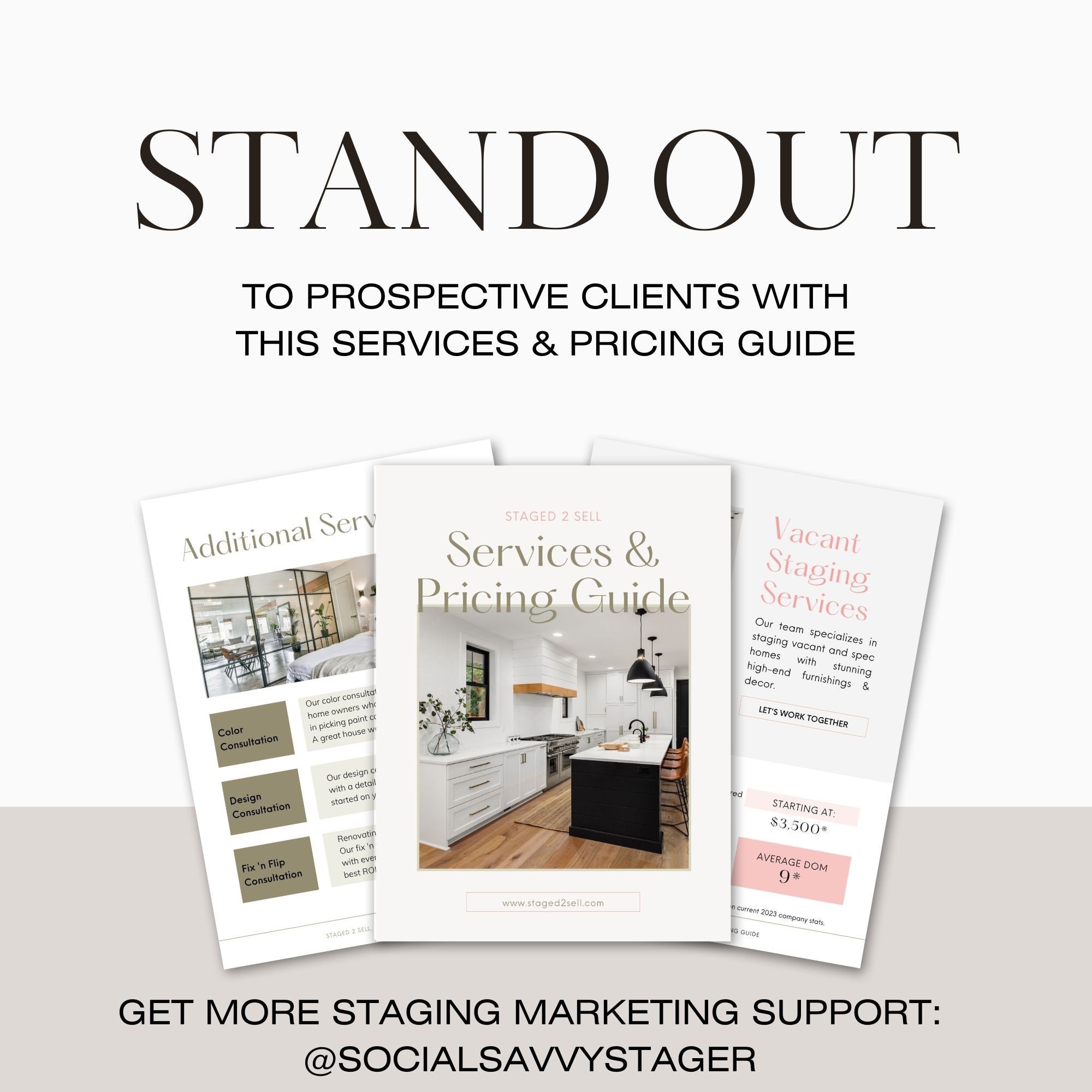 Home Staging Pricing & Services Guide Customizable Canva Template ...