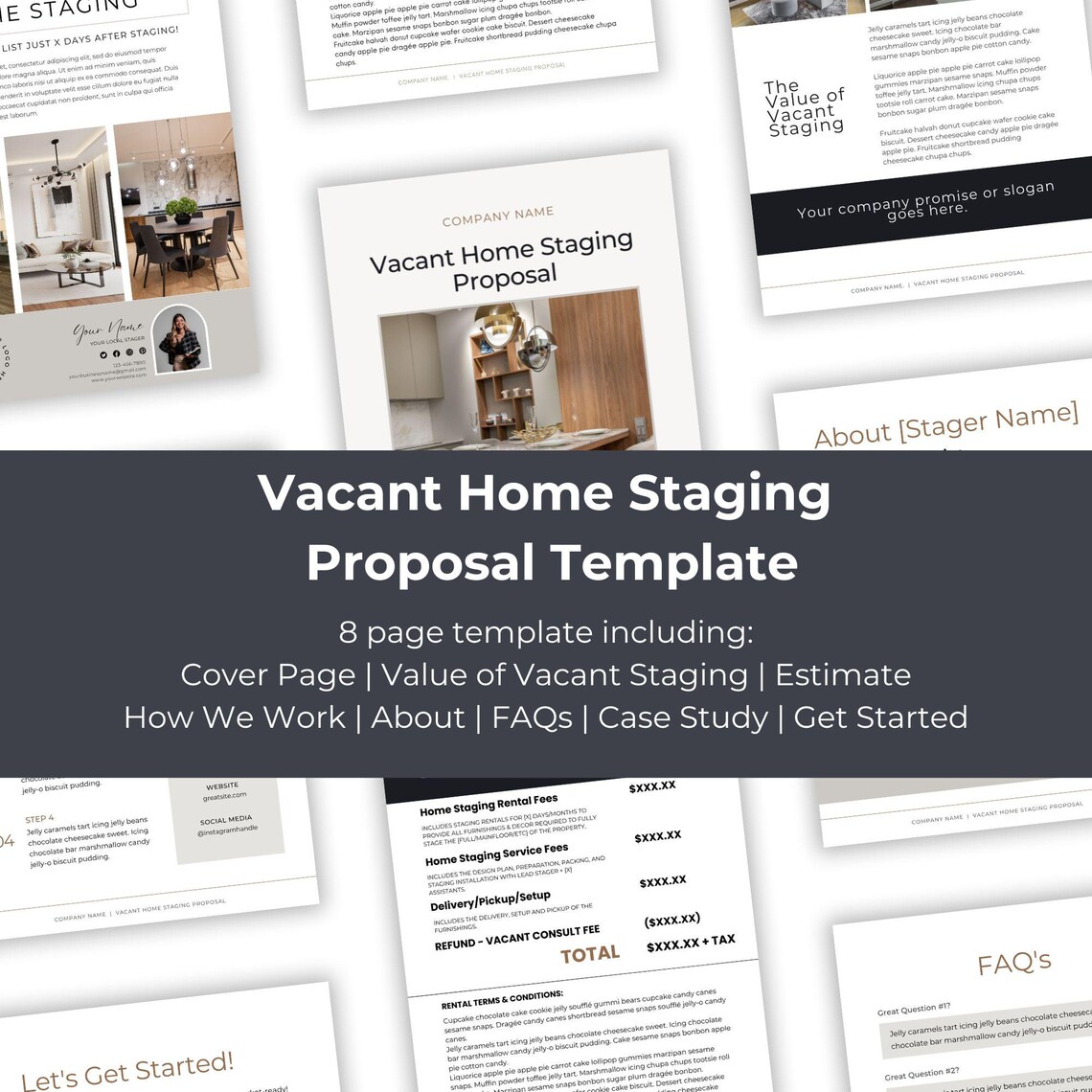 Home Staging Proposal Bundle: Occupied & Vacant Homes (canva Templates ...