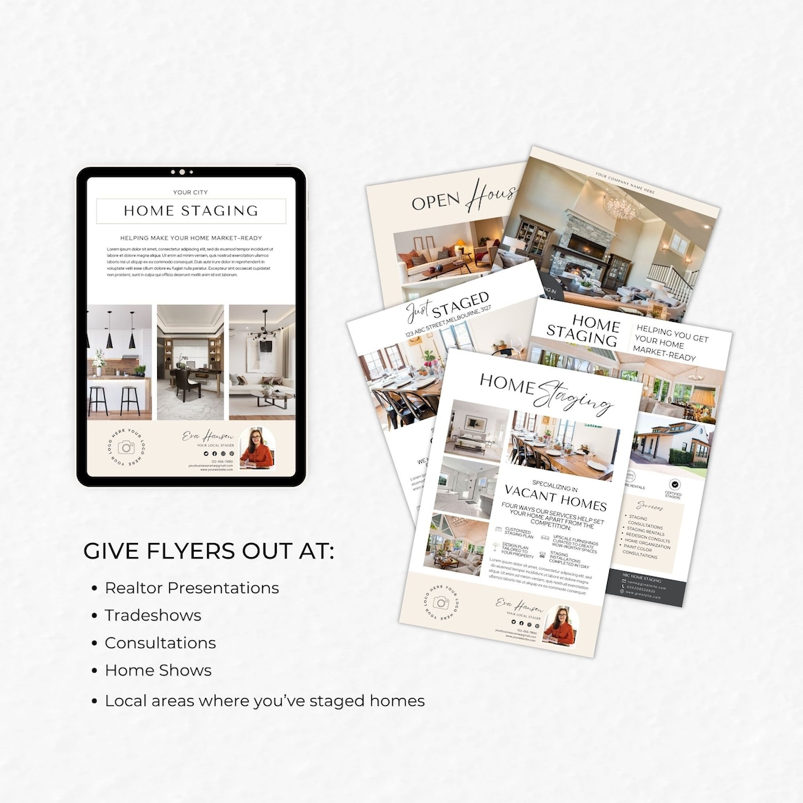 Home Staging Flyer Templates Bundle, Canva Templates, Just Staged Flyer ...