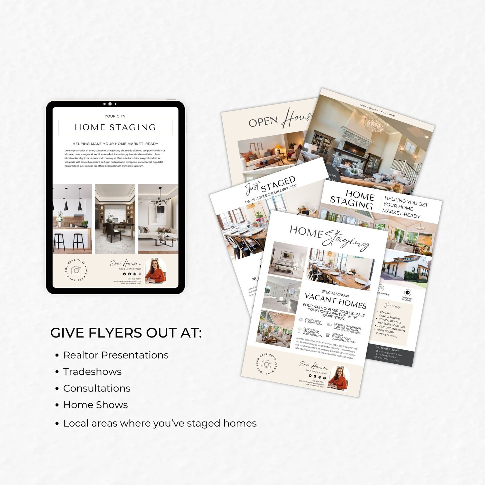 Home Staging Flyer Templates Bundle, Canva Templates, Just Staged Flyer ...