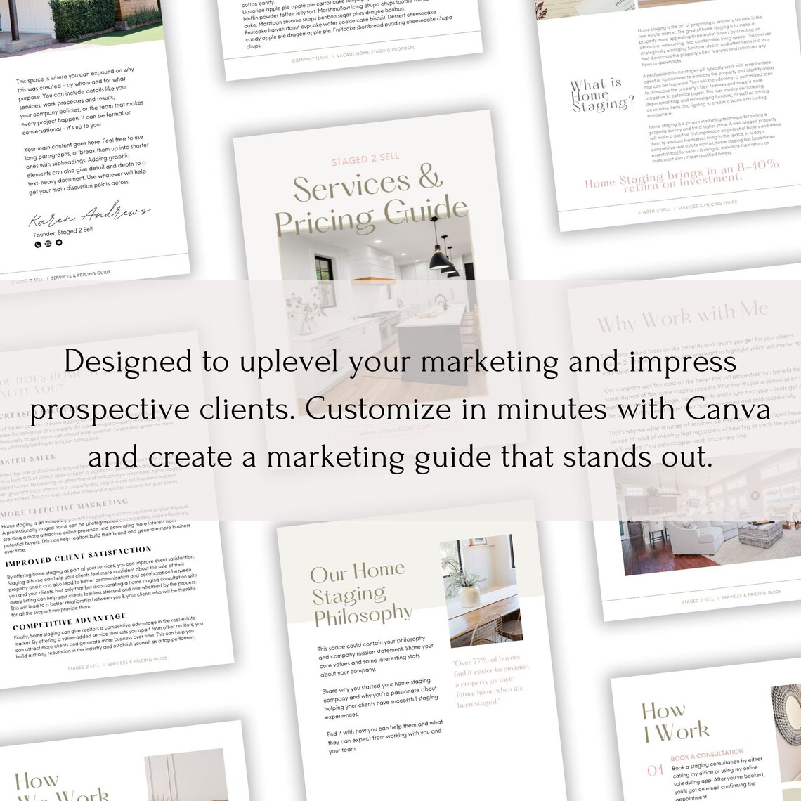 Home Staging Pricing & Services Guide Customizable Canva Template ...