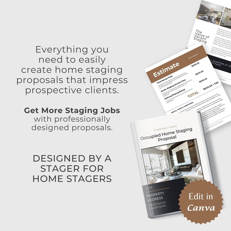 Home Staging Proposal Bundle: Occupied & Vacant Homes (canva Templates ...