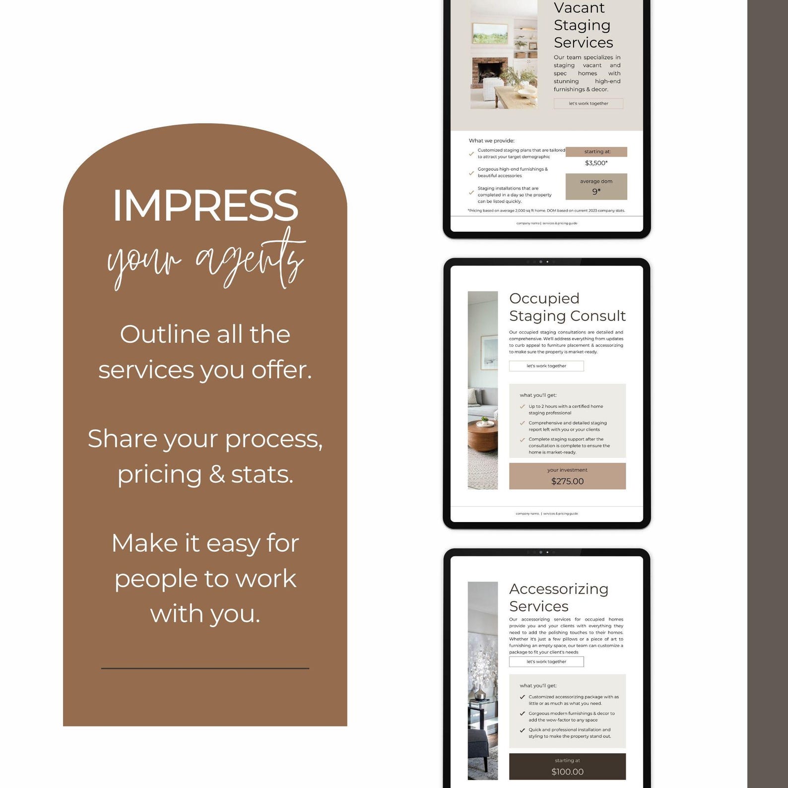 Home Staging Pricing + Services Guide: Canva Marketing Template for ...