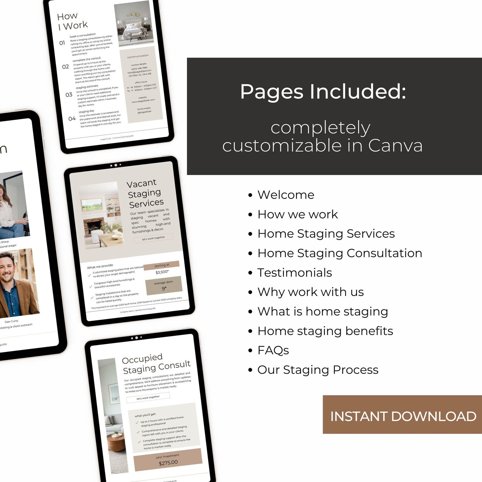Home Staging Pricing + Services Guide: Canva Marketing Template for ...