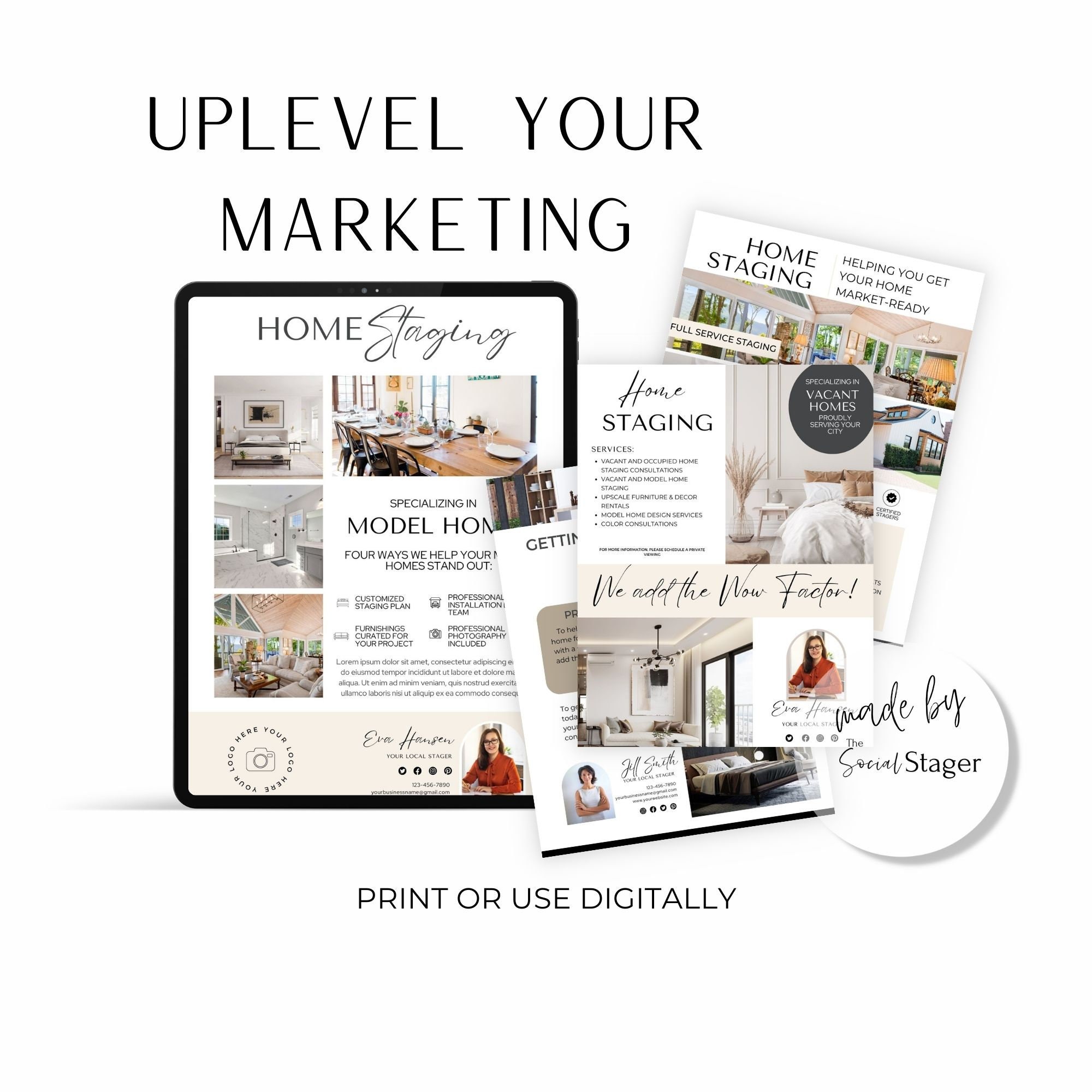 Home Staging Flyer Templates Bundle, Canva Templates, Just Staged Flyer ...