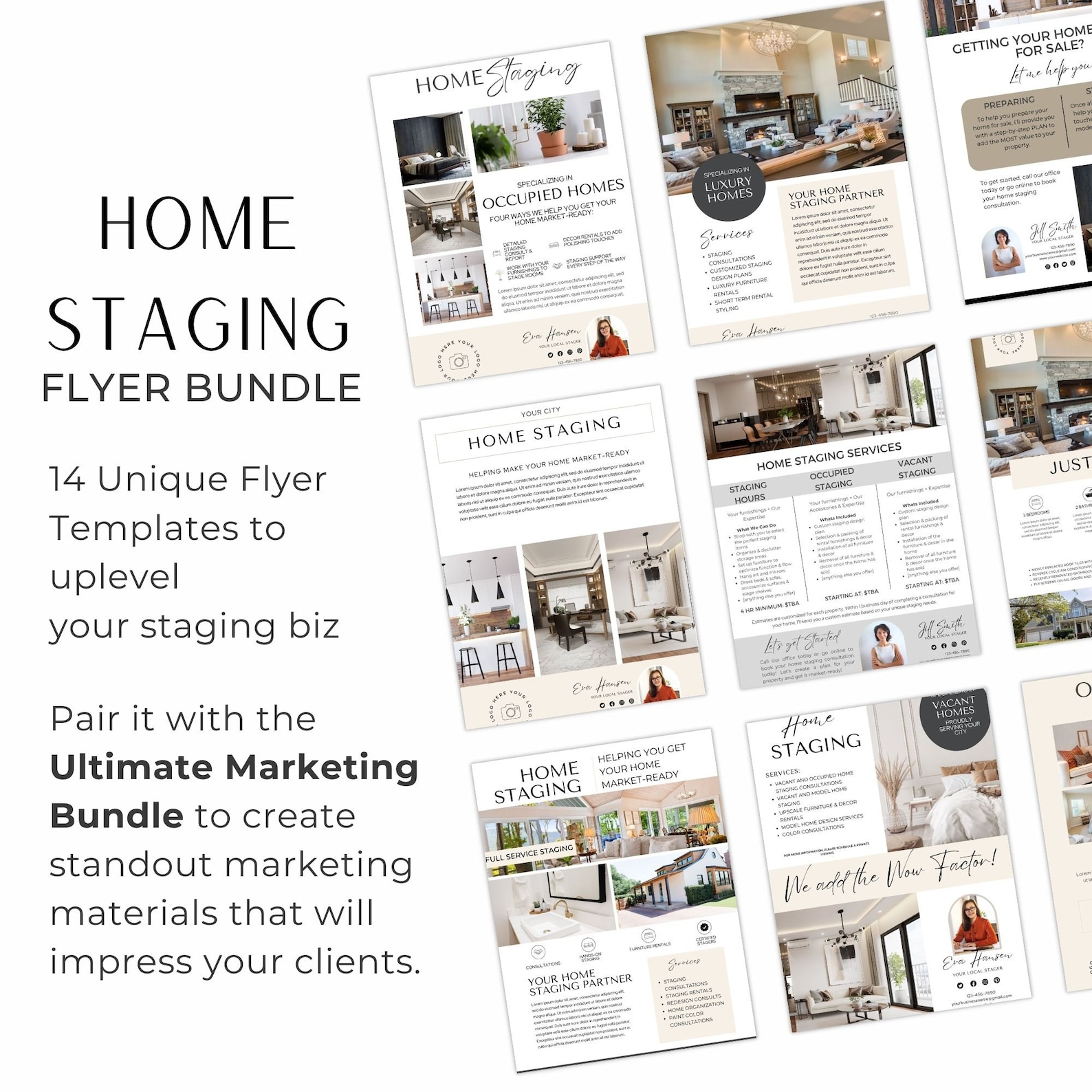 Home Staging Flyer Templates Bundle, Canva Templates, Just Staged Flyer ...