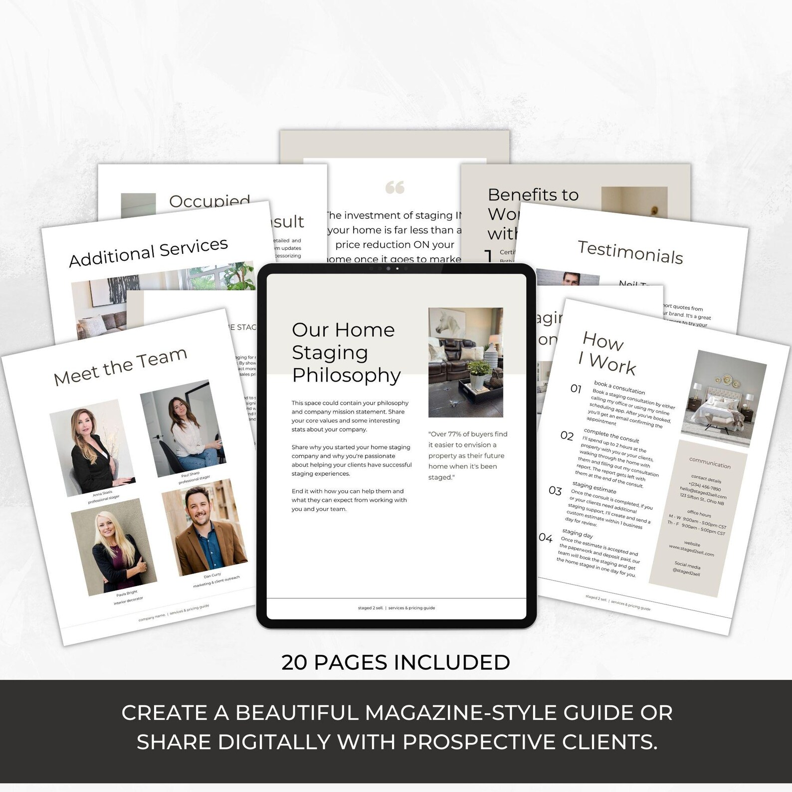 Home Staging Pricing + Services Guide: Canva Marketing Template for ...