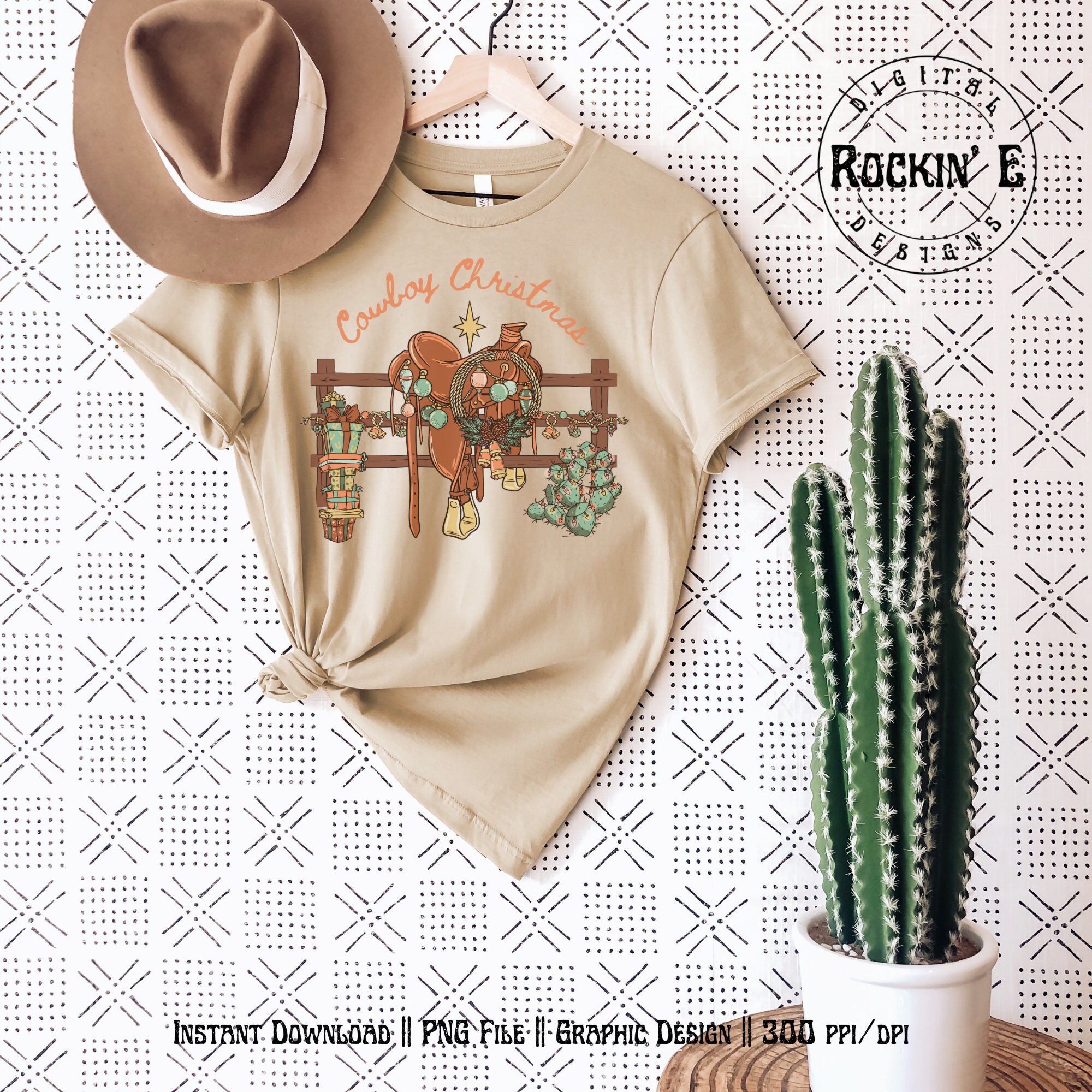 Cowboy Christmas Western Digital Download, Western Christmas, Ranch ...