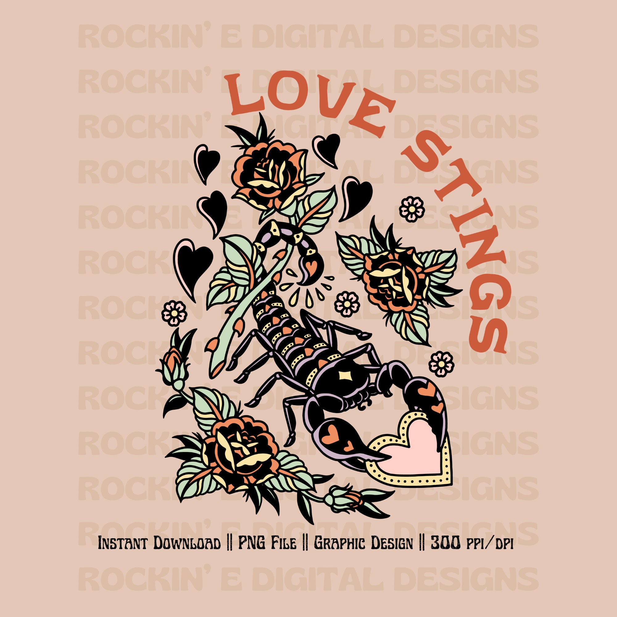 Love Stings Western Digital Download, Scorpion Valentine Png, Love Stings Valentine, Valentine ...