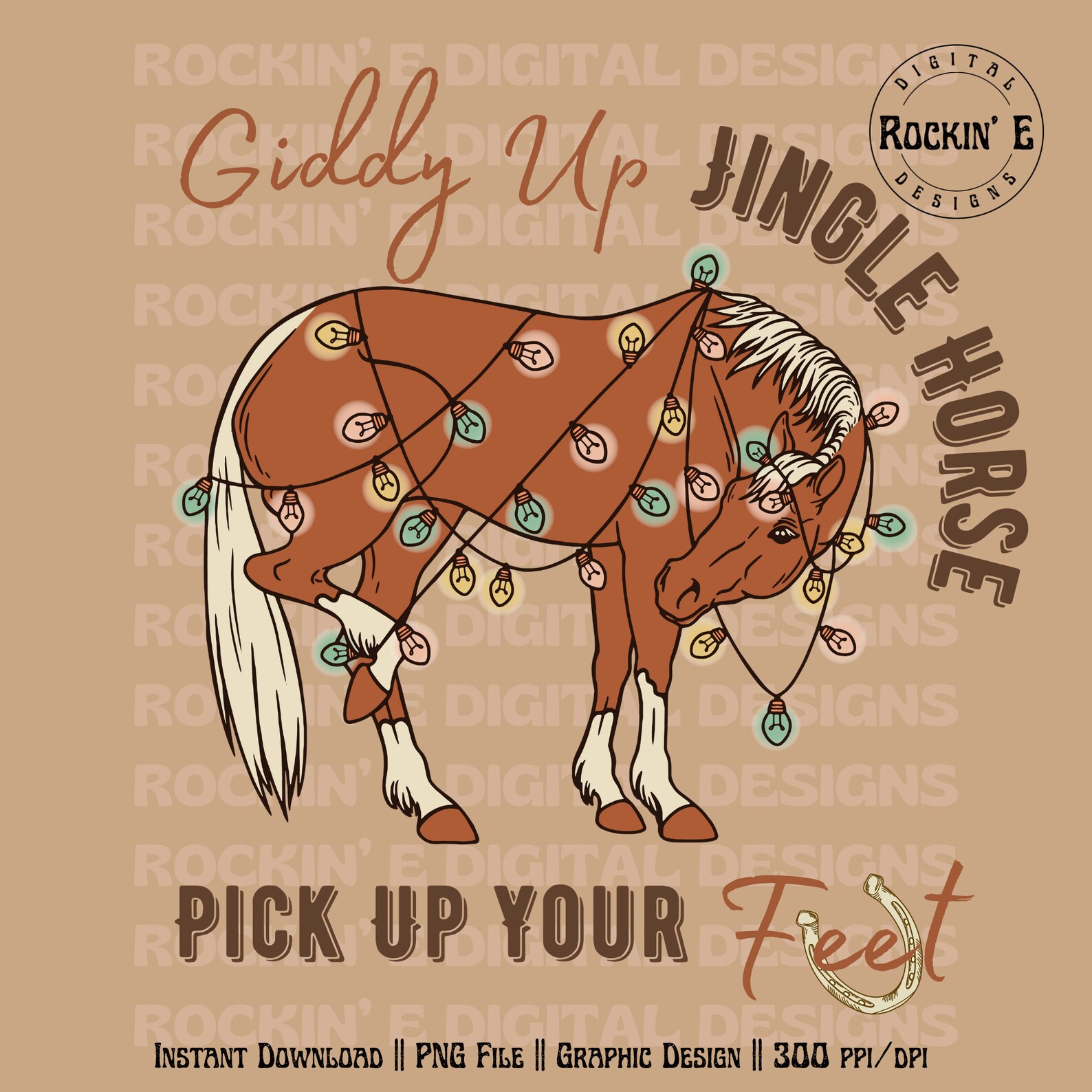 Two Giddy up Jingle Horse Pick up Your Feet Western PNG Sublimations ...