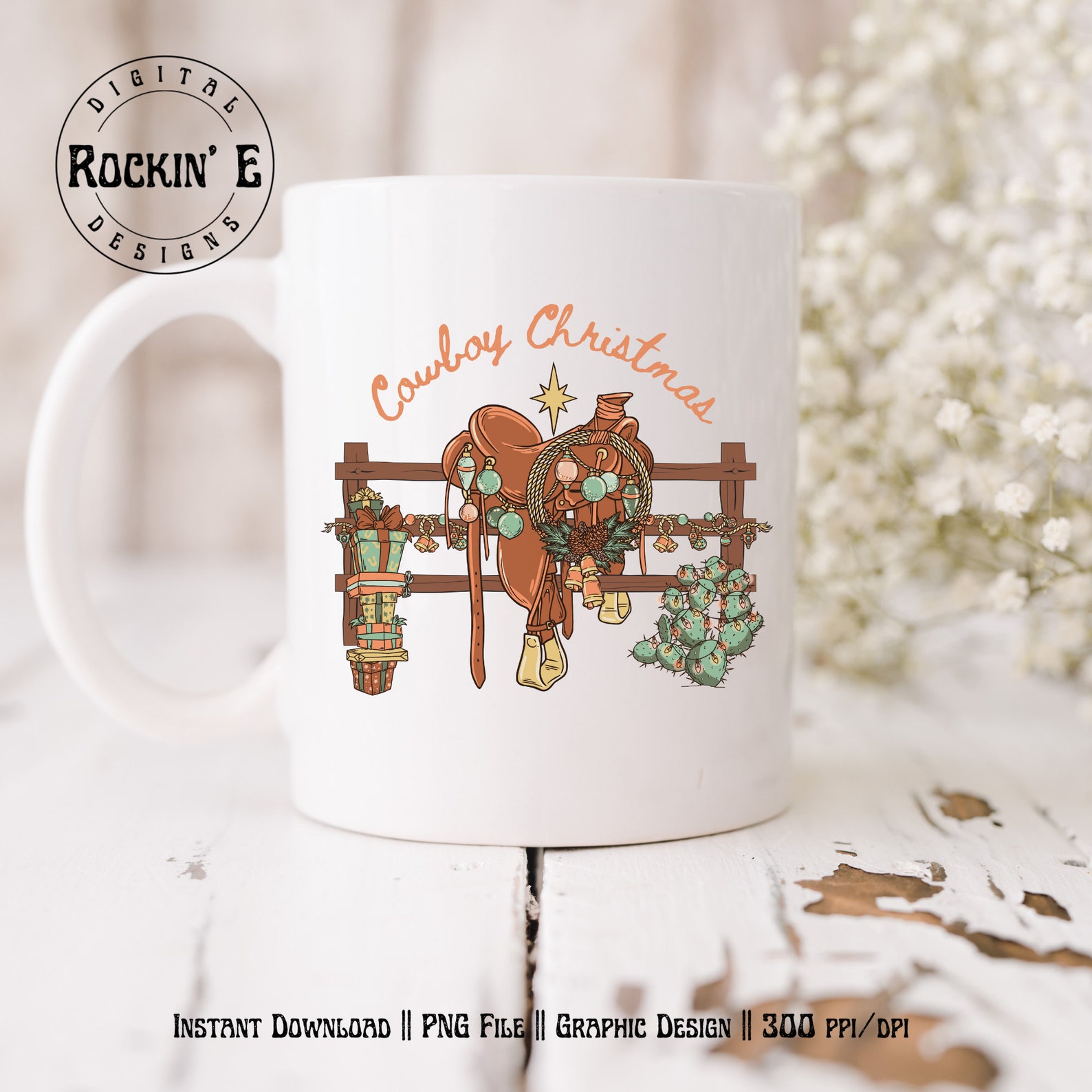 Cowboy Christmas Western Digital Download, Western Christmas, Ranch ...