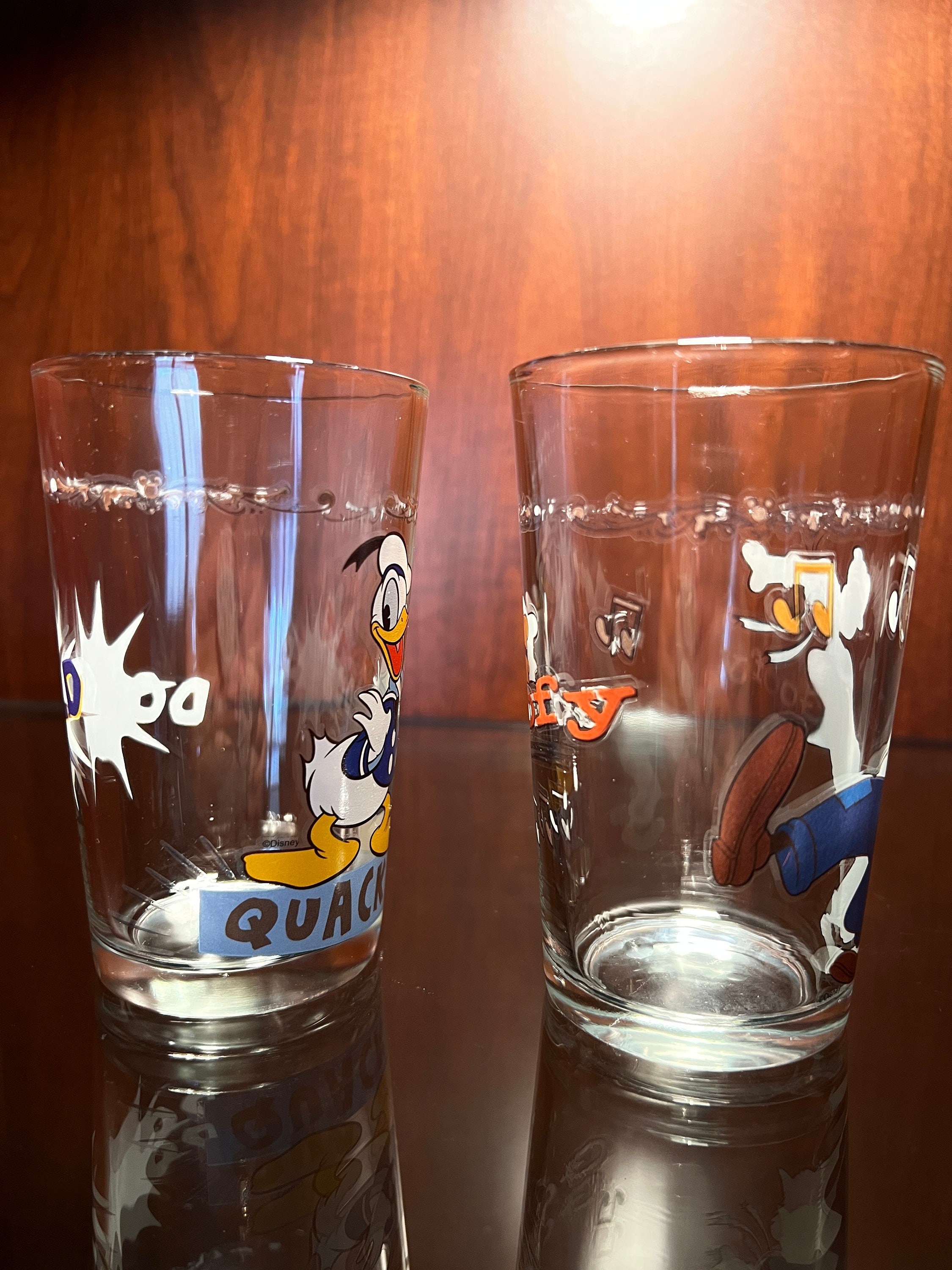 Vintage Disney Donald Duck & Goofy Juice Glasses - Retro Glassware - Etsy