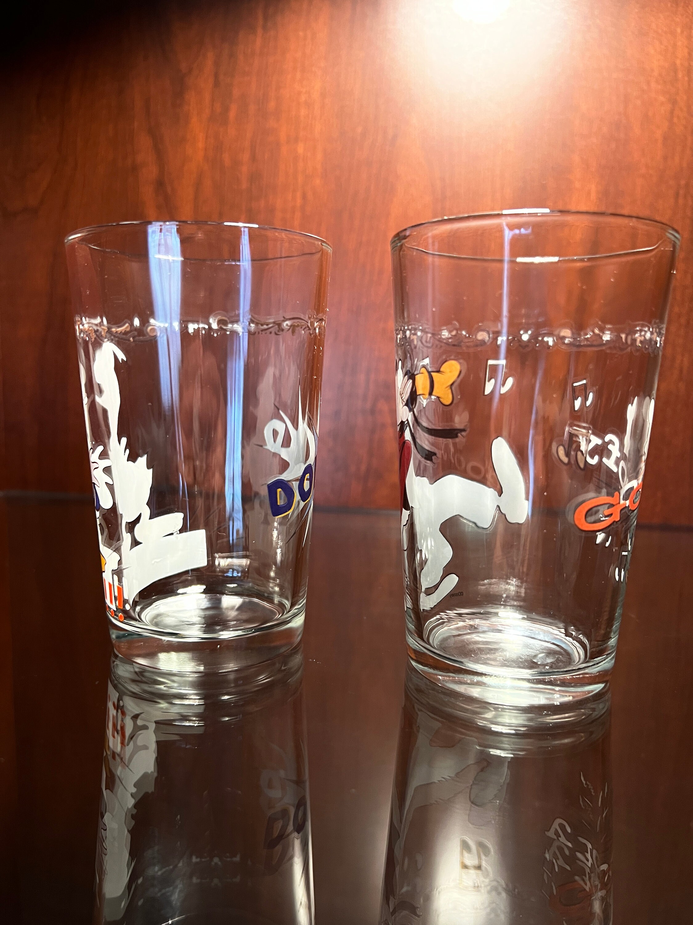 Vintage Disney Donald Duck & Goofy Juice Glasses - Retro Glassware - Etsy