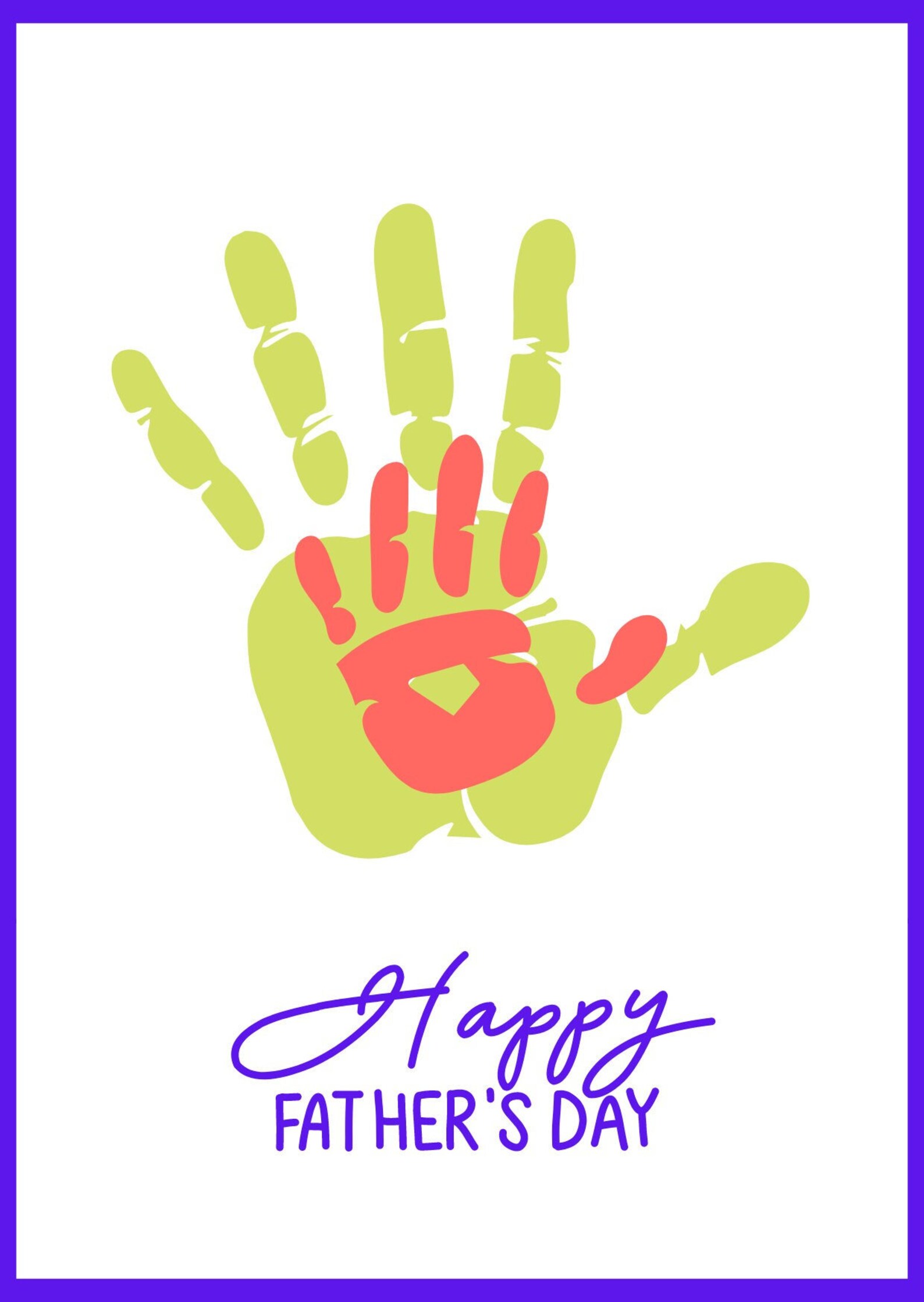 Father's Day Card With Handprint - Etsy