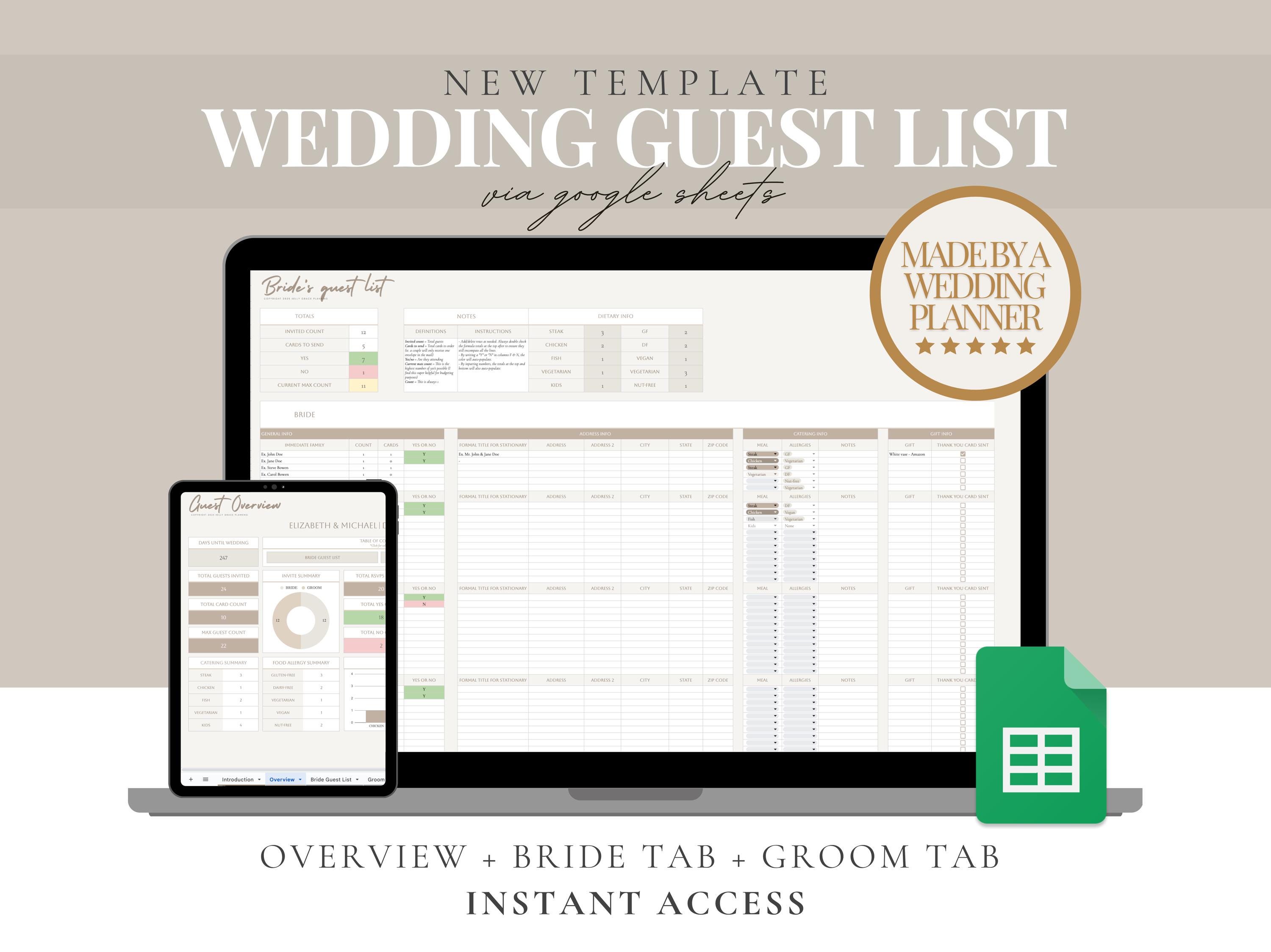 Wedding Guest List Template Wedding Guest List Spreadsheet Google ...