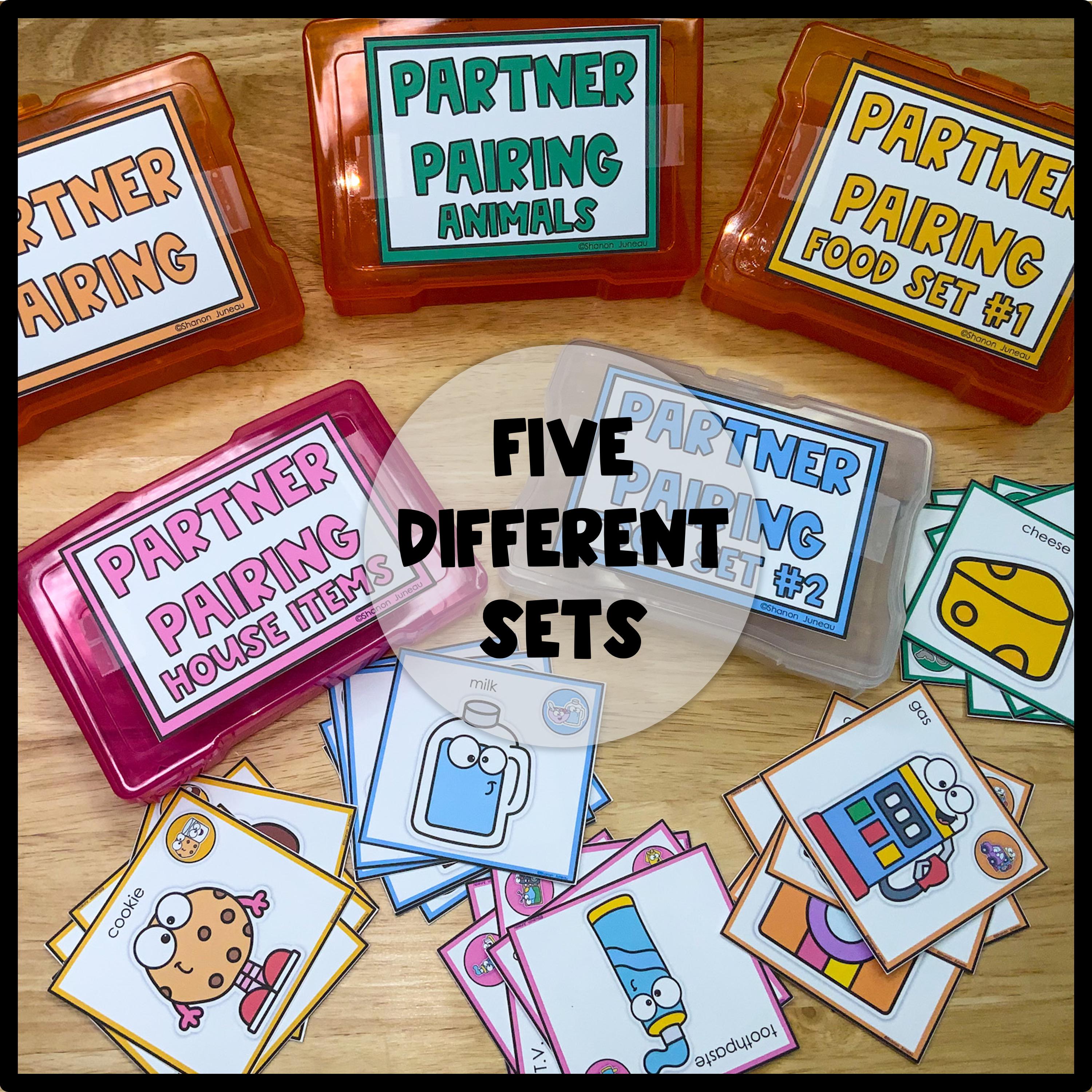 Classroom Partner Pairing Cards: Food & Animal Matching Game Printable ...