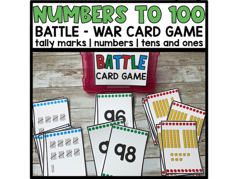 Math Battle Card Game: Tally Marks & Place Value (digital Download) - Etsy