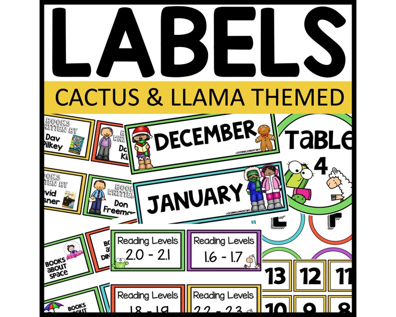 Cactus and Llama THEMED Classroom Decor, Elementary Themed Alphabet ...
