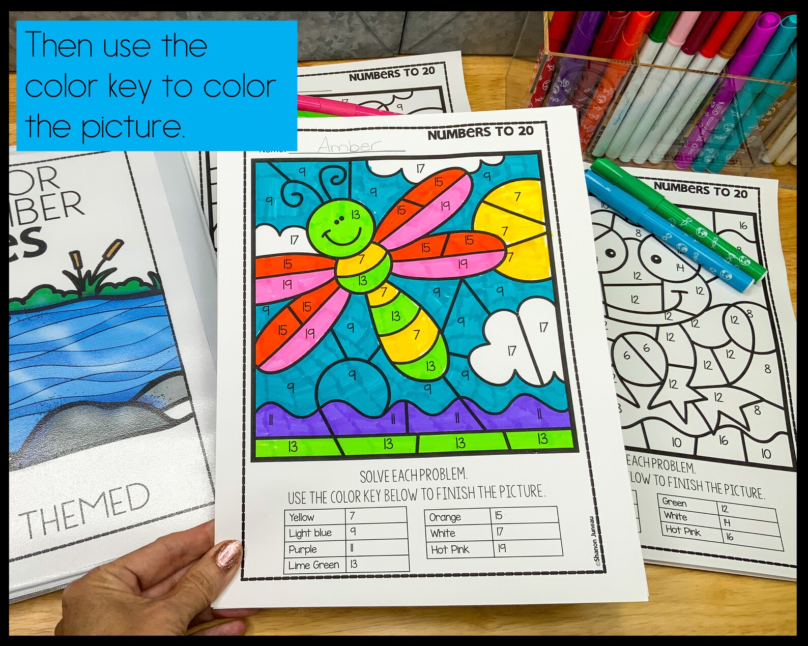 Number Recognition to 20 Color by Number Math Worksheets, Kindergarten ...