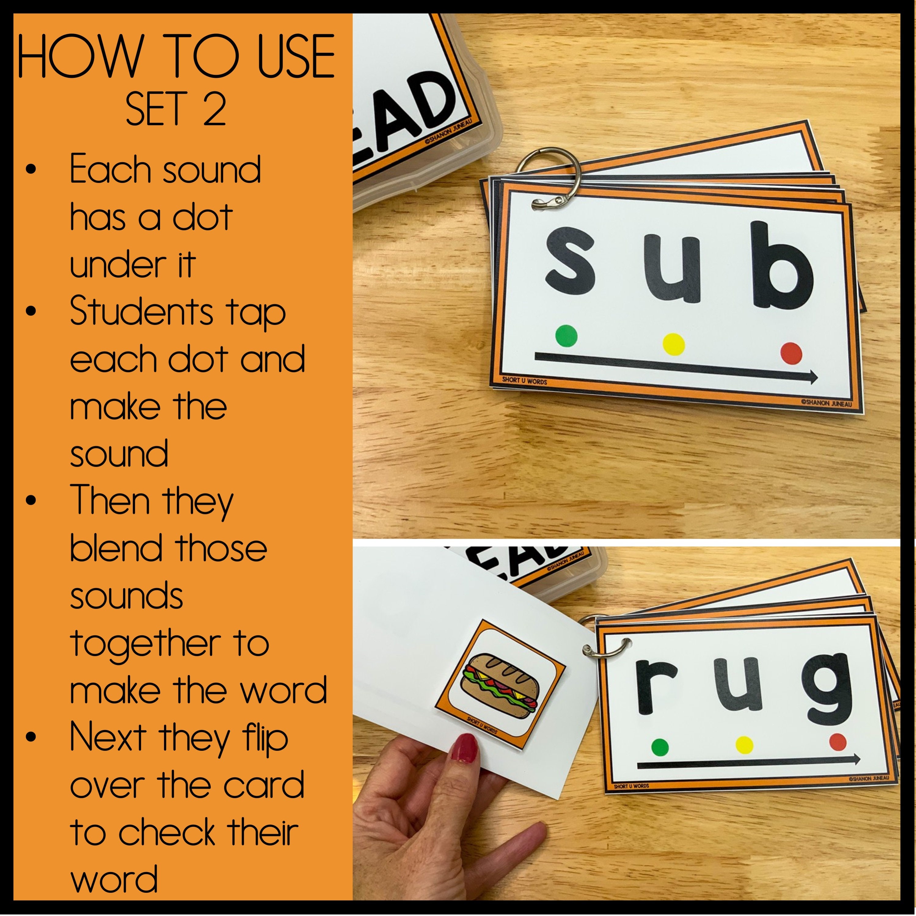 Short U CVC Word Flashcards: Phonics Literacy Center (digital Download ...