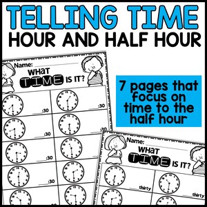 Telling Time Worksheets, Printable Activity Book, Homeschool Activities ...