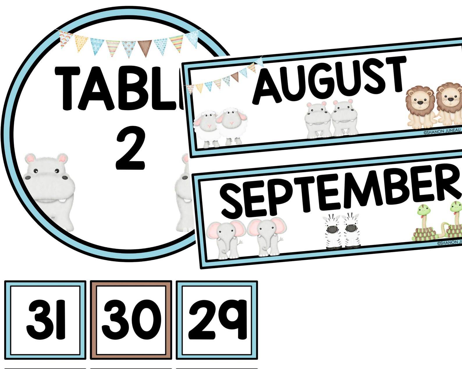 Noah's Ark Classroom Decor Bundle: Christian Alphabet, Numbers, Shapes ...