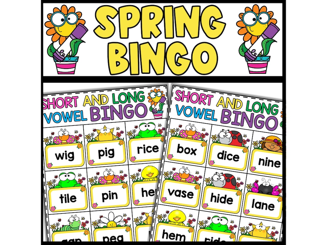 Spring Vowel Bingo Game: CVC & Cvce Words (digital Download) - Etsy UK