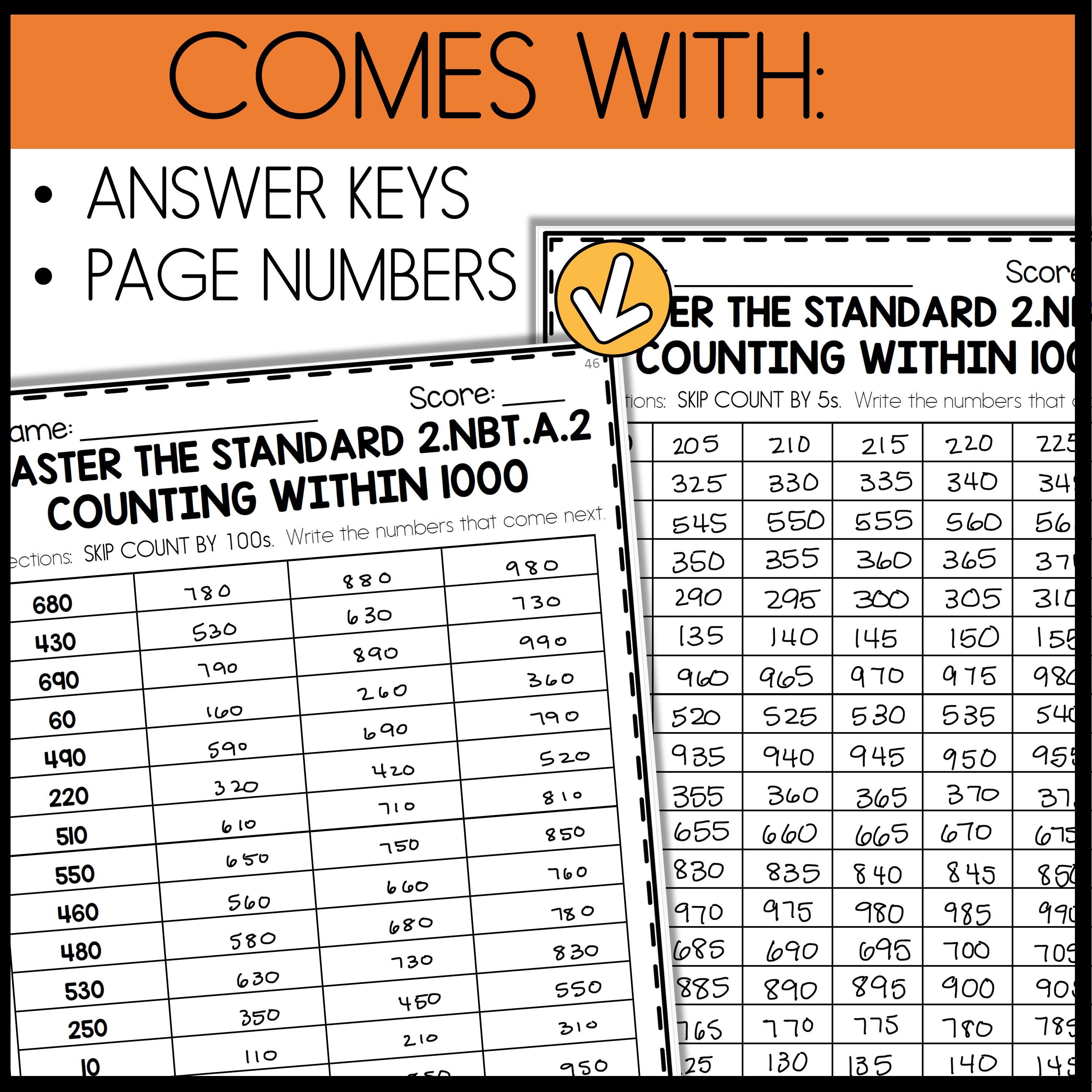 Skip Counting to 1000 Worksheets, Printable Activity Book, Homeschool ...