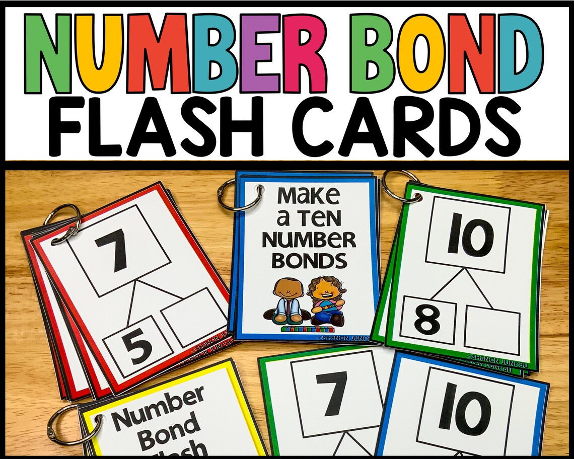 Number Bond Flash Cards, Math, Decomposing Numbers, Addition and ...