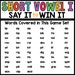 Short Vowel I Word Game, Say It to Win It Games, Matching CVC Words ...