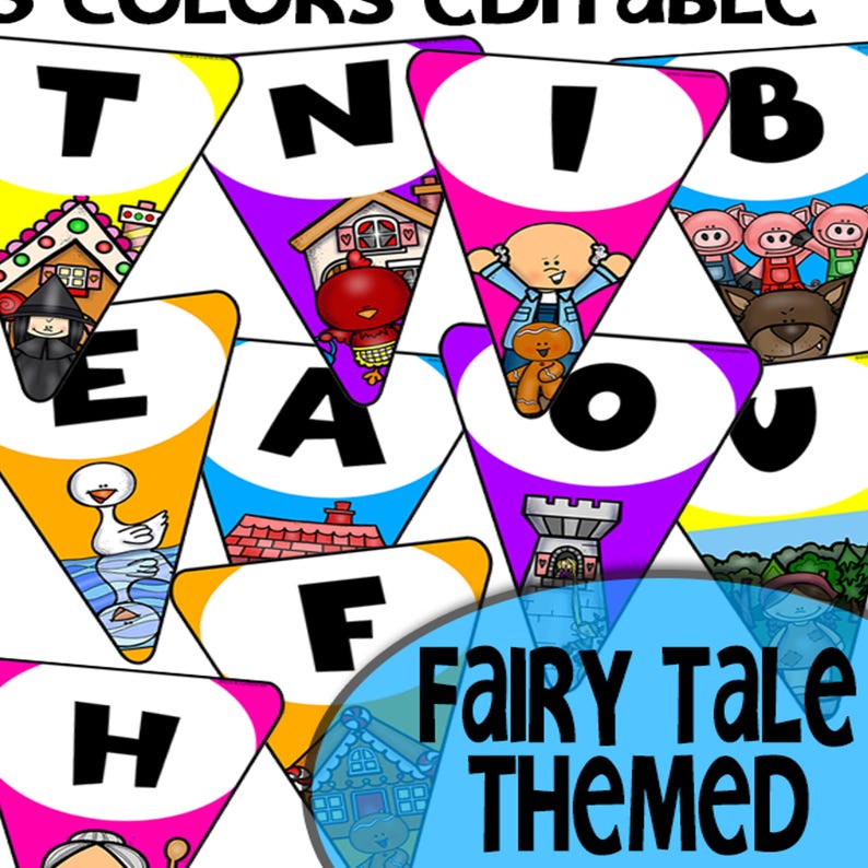 Fairy Tale Classroom Decor Bundle: Alphabet, Numbers, Banners (digital ...