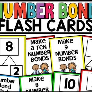 Number Bond Flash Cards, Math, Decomposing Numbers, Addition and ...