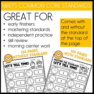 Telling Time Worksheets: 5 Minute Increments, Math Practice (digital ...